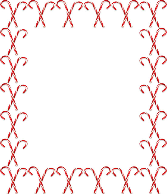 Free Christmas Candy Cane Borders Clipart Frames